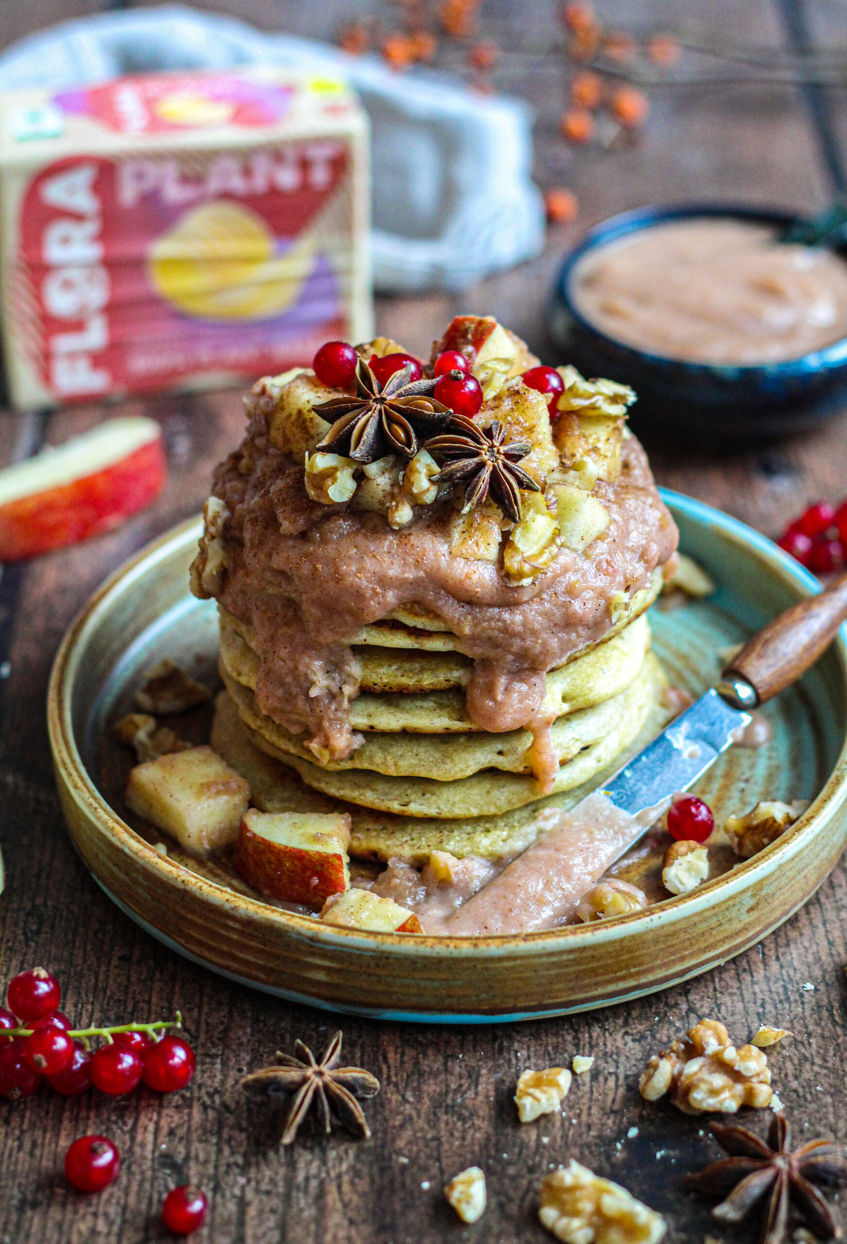 Appel-kaneel pannenkoeken met romige dip - Lenna Omrani