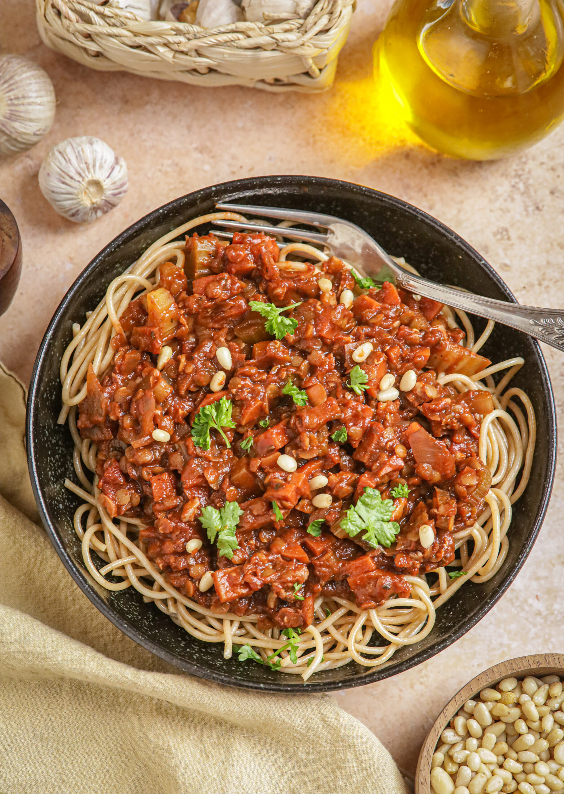 Fusilli Bolognese Vega Pasta Met Aubergine Bolognese Saus Yam
