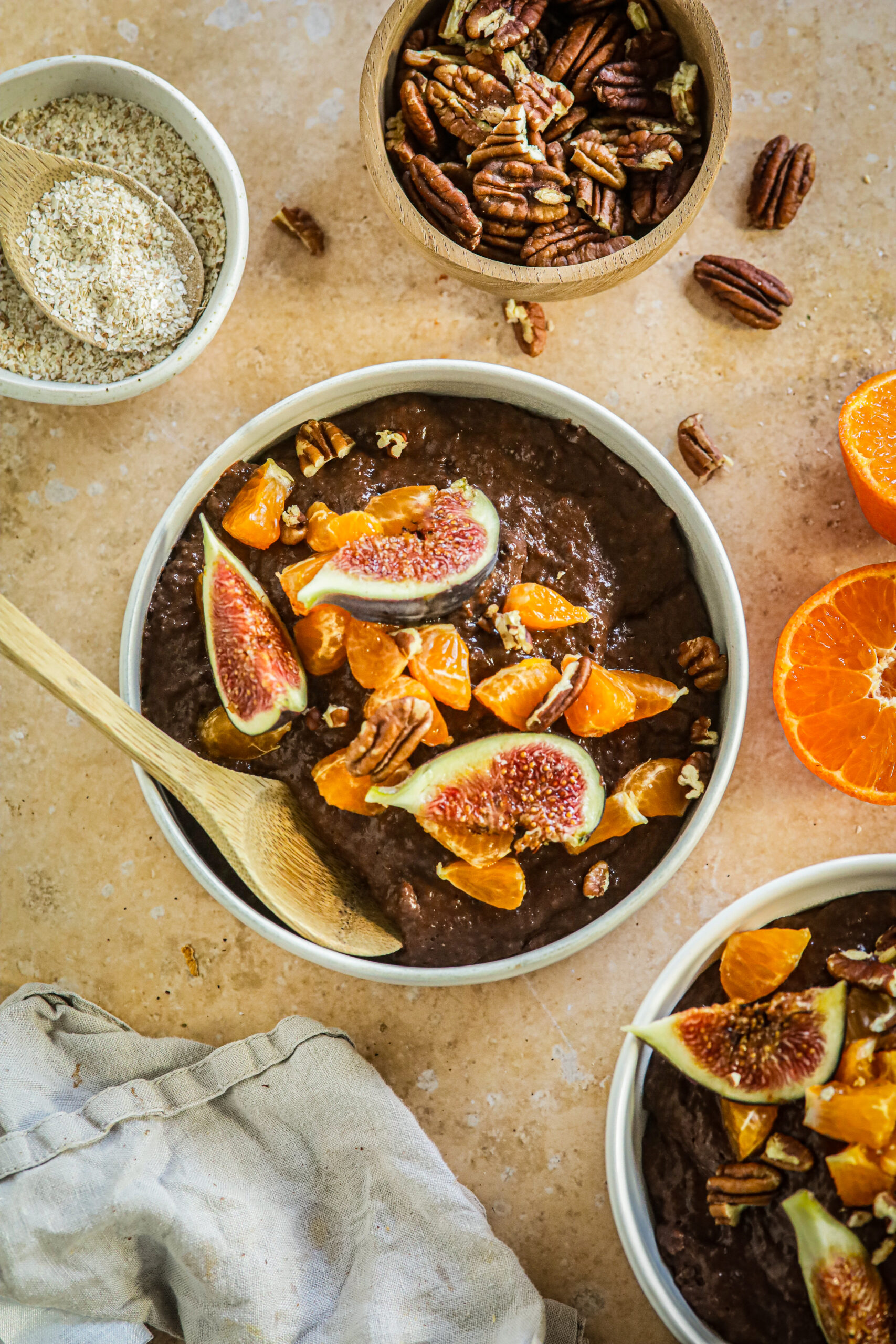 Teff pap met cacao en sinaasappel - Lenna Omrani